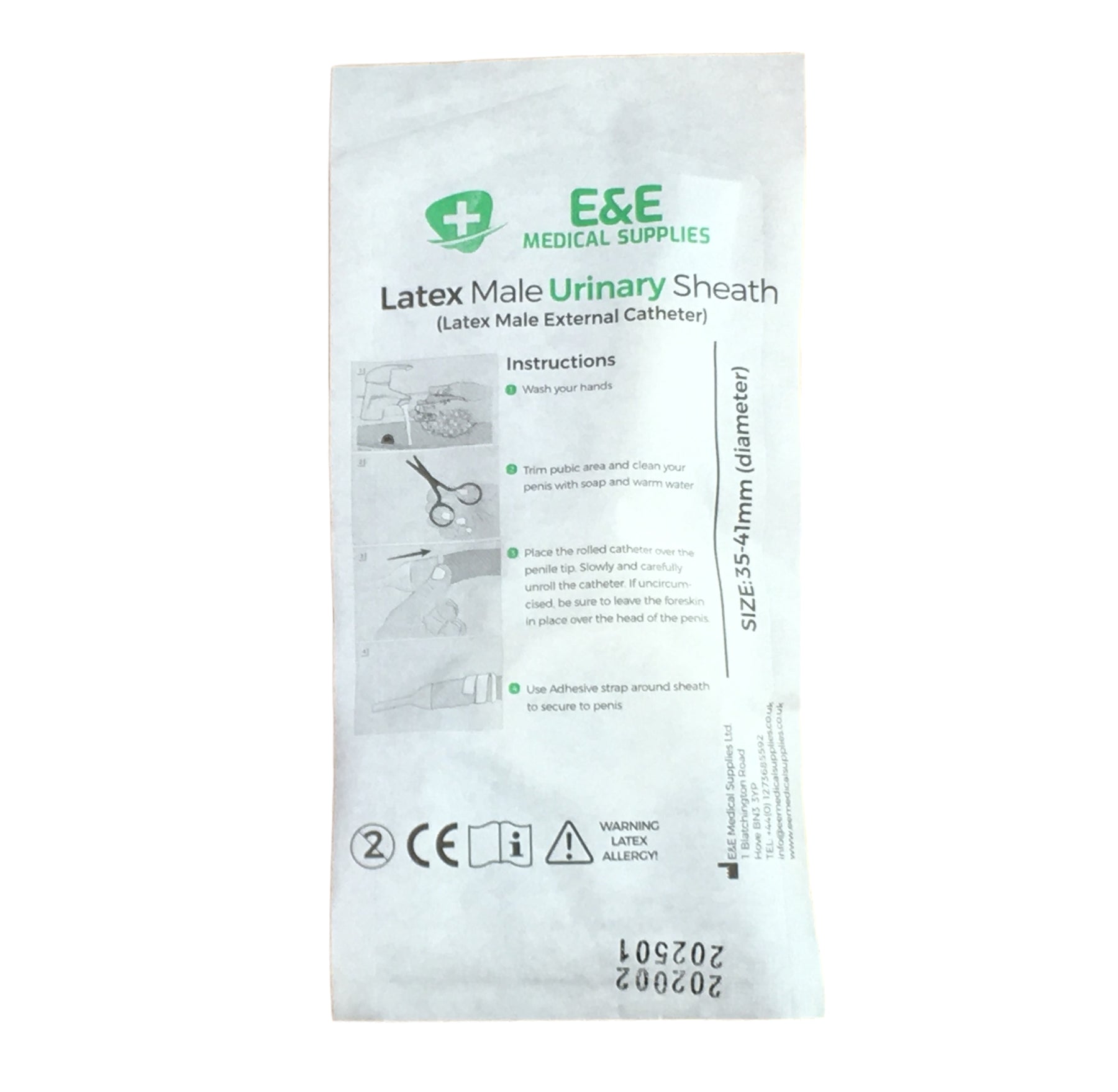 Latex Male External Catheters - URINARY SHEATHS - CONDOM CATHETERS - V