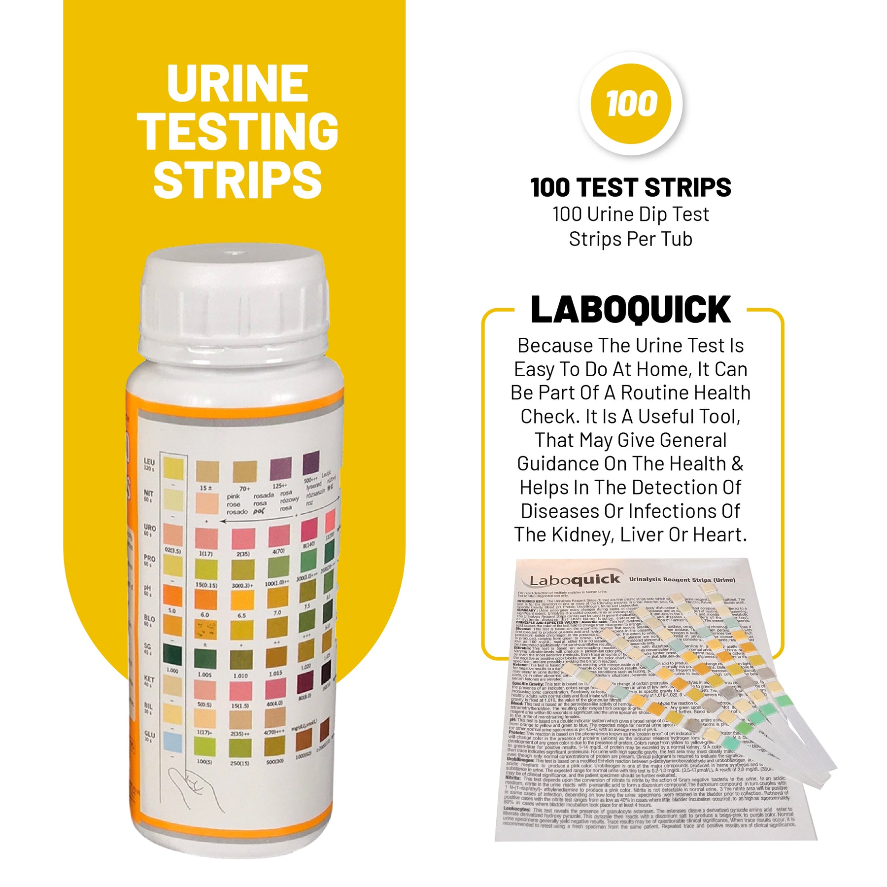 10 Parameter Urinalysis Test Kit - Home & GP Use